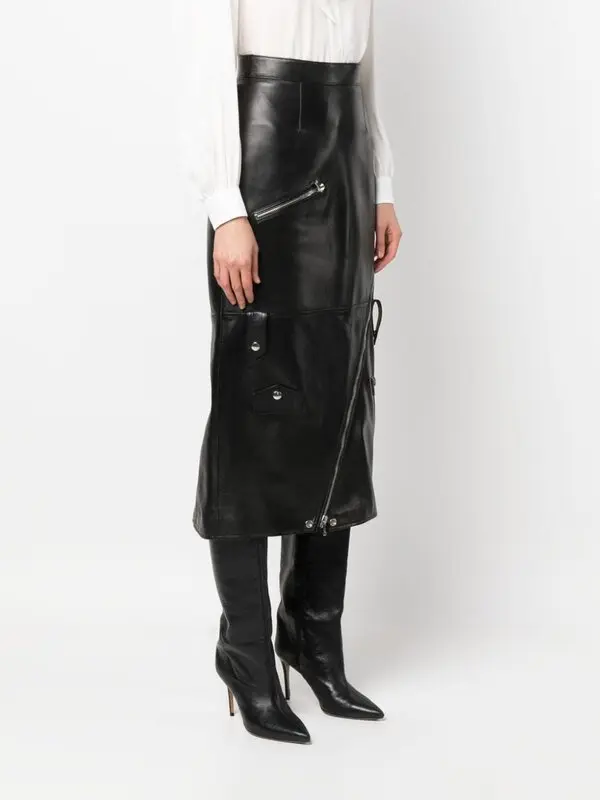 Alexander McQueen High-waisted Leather Skirt