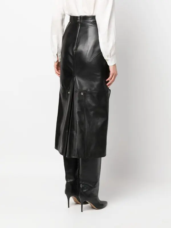 Alexander McQueen High-waisted Leather Skirt