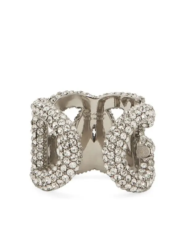Dolce & Gabbana Crystal-embellished Logo Ring