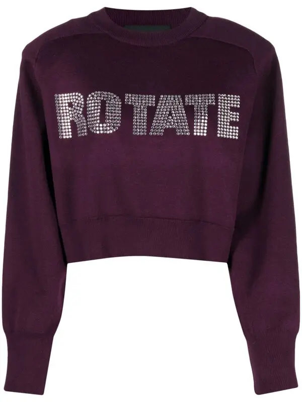Remain Birger Christensen Rhinestone-embellished Logo Sweatshirt - Purple