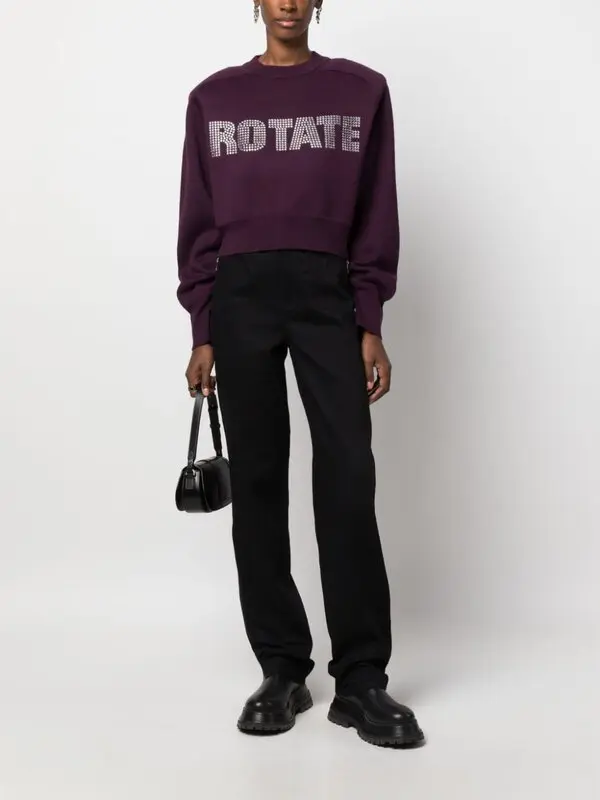 ROTATE BY BIRGER CHRISTENSEN Rhinestone-embellished Logo Sweatshirt - Purple