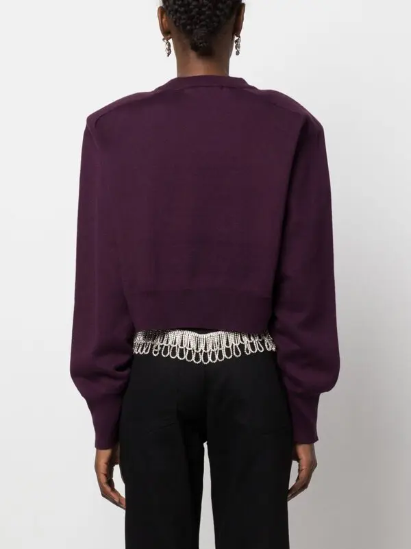 ROTATE BY BIRGER CHRISTENSEN Rhinestone-embellished Logo Sweatshirt - Purple