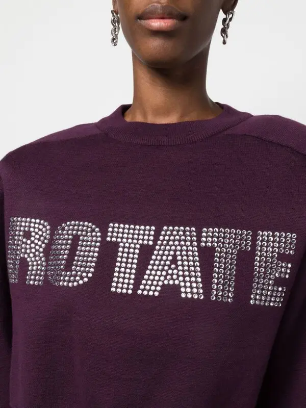 ROTATE BY BIRGER CHRISTENSEN Rhinestone-embellished Logo Sweatshirt - Purple