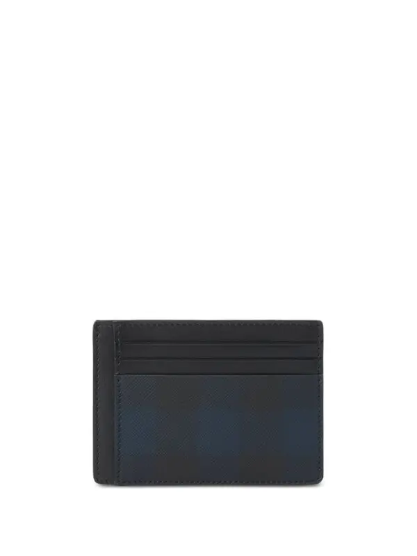 Burberry Check-pattern Clip Card Holder - Blue