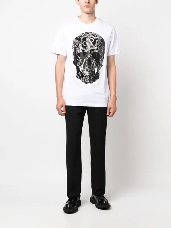Philipp Plein Ss Snake Round-neck T-shirt - White