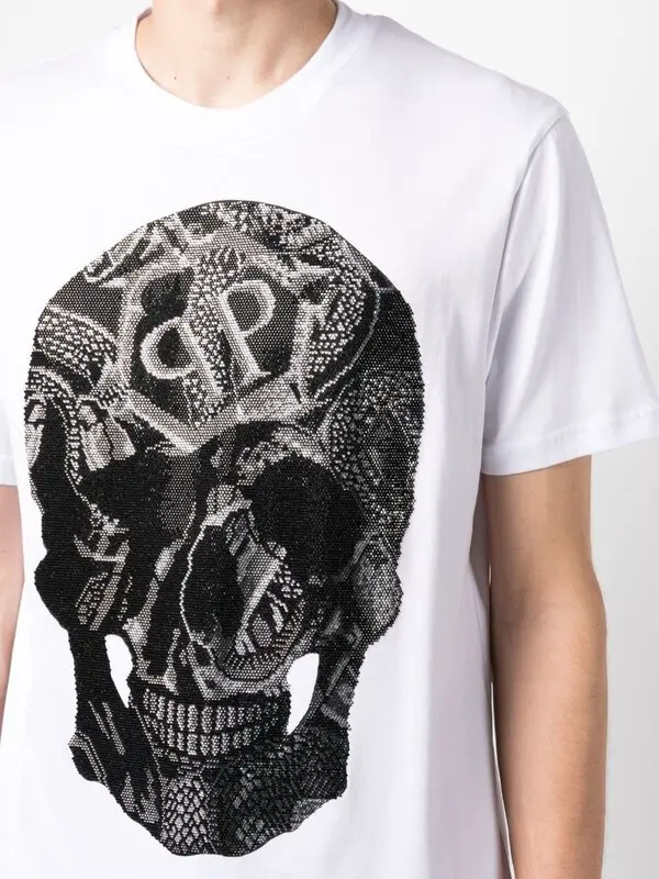 Philipp Plein Ss Snake Round-neck T-shirt - White