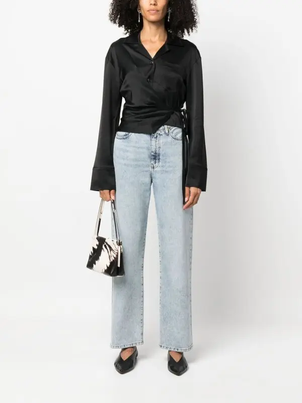Nanushka Merano Wrap Shirt - Black