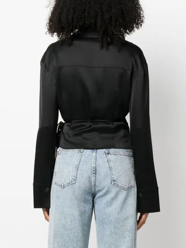 Nanushka Merano Wrap Shirt - Black
