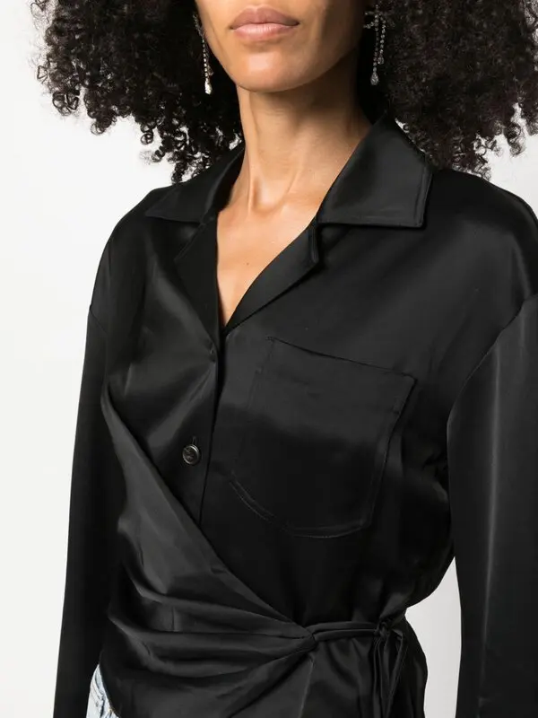 Nanushka Merano Wrap Shirt - Black