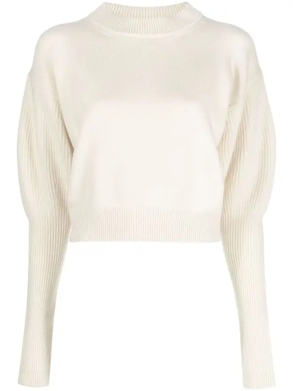 Alexander McQueen Cropped Wool-cashmere Jumper - Neutrals
