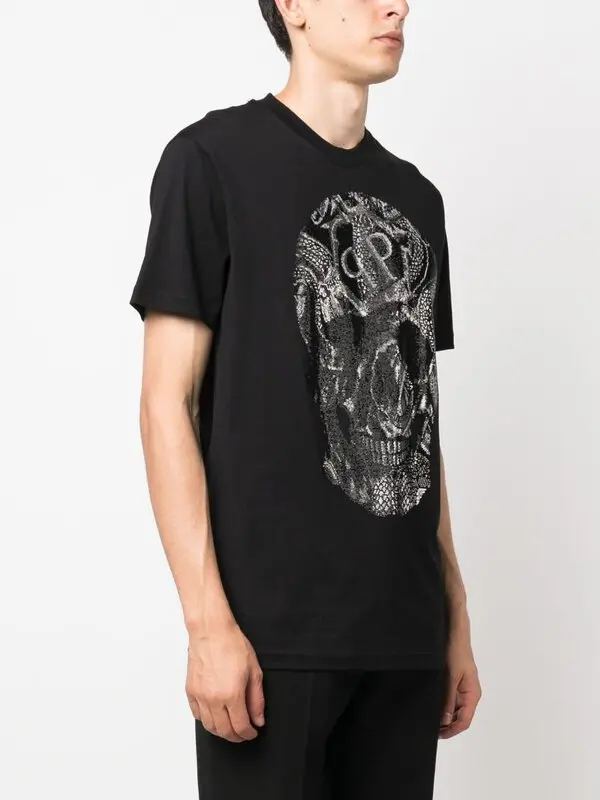 Philipp Plein Ss Snake Round-neck T-shirt - Black