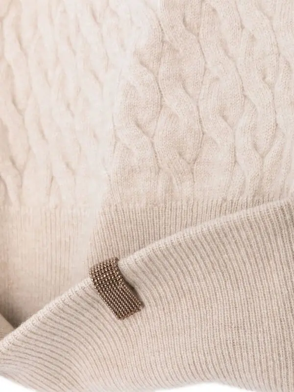 Brunello Cucinelli Monili-detail Cable-knit Beanie