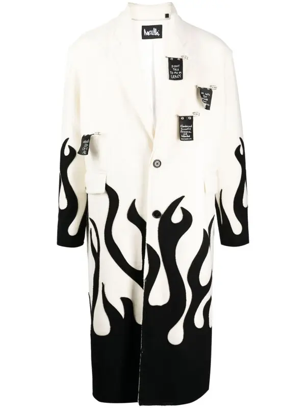 HACULLA. Up In Flames Single-breasted Wool Coat - White