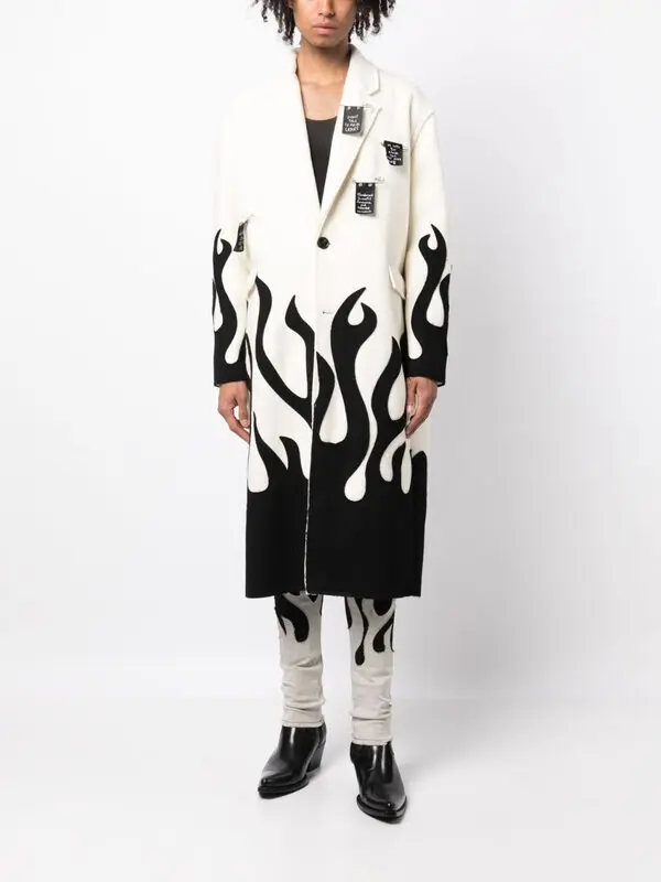 HACULLA. Up In Flames Single-breasted Wool Coat - White