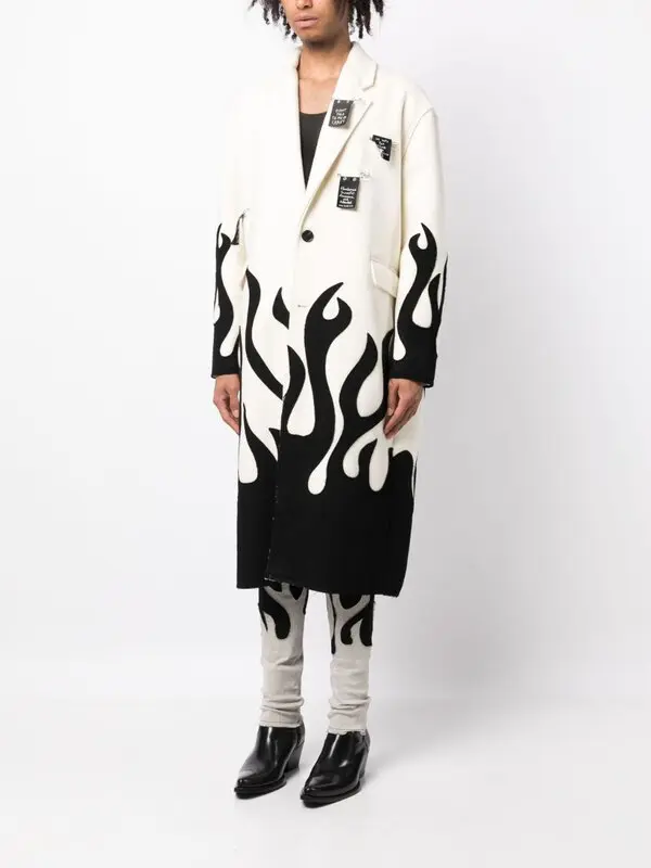 HACULLA. Up In Flames Single-breasted Wool Coat - White