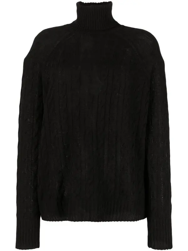 Etro Cable-knit Roll-neck Jumper - Black