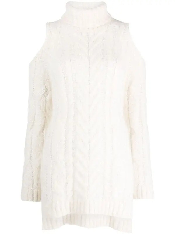 P.a.r.o.s.h Cold-shoulder Cable-knit Jumper