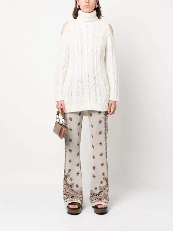 P.a.r.o.s.h Cold-shoulder Cable-knit Jumper