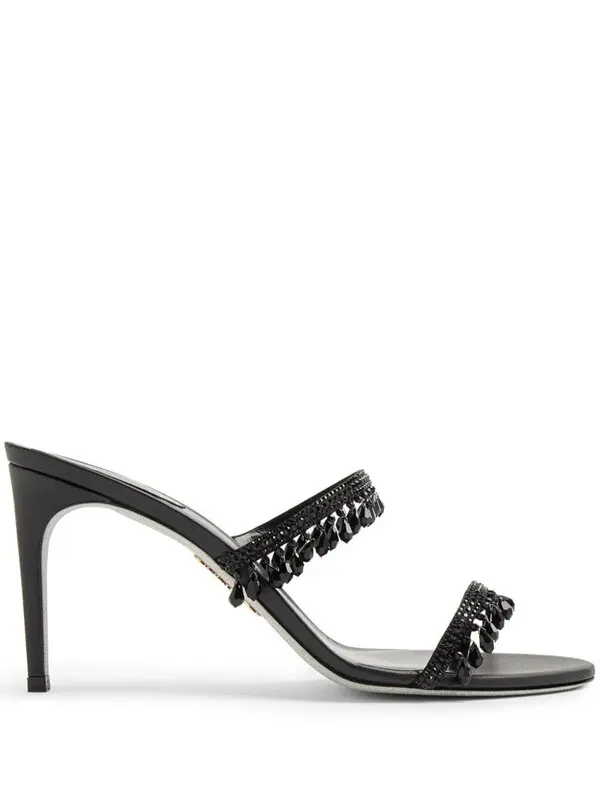 Rene Caovilla Chandelier 80mm Sandals - Black