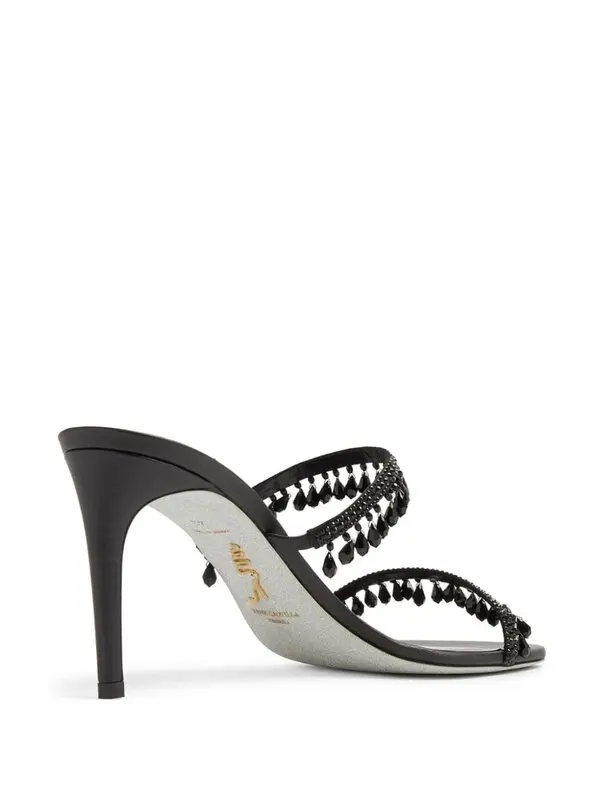 Rene Caovilla Chandelier 80mm Sandals - Black