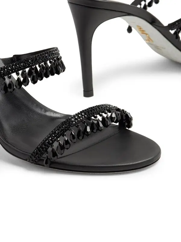 Rene Caovilla Chandelier 80mm Sandals - Black
