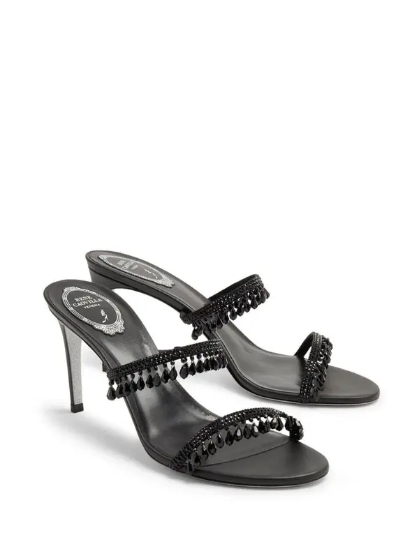 Rene Caovilla Chandelier 80mm Sandals - Black