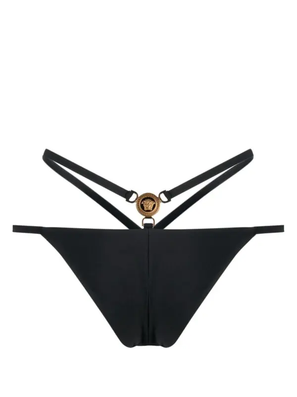 Versace Medusa Plaque Strappy Bikini Bottom