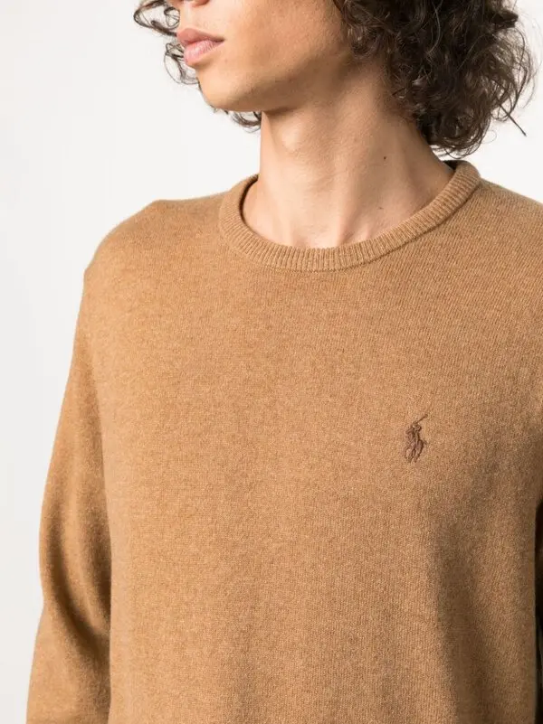 Polo Ralph Lauren Pony-embroidered Wool Jumper - Brown