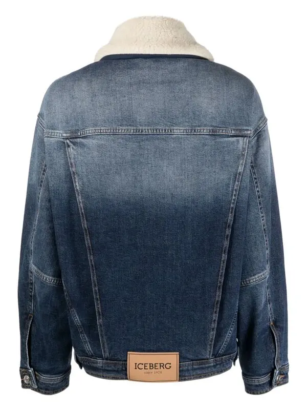 Iceberg Faux-shearling Collar Denim Jacket