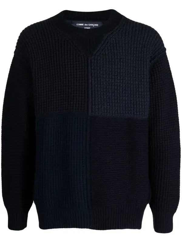 Comme Des Garçons Chunky-knit Patchwork Jumper