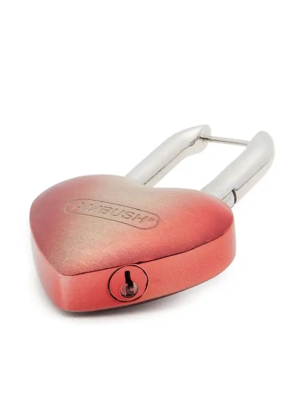 AMBUSH Fire Heart Padlock Earrings
