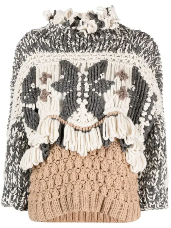 Brunello Cucinelli Fringed Chunky-knit Cashmere Jumper - Neutrals