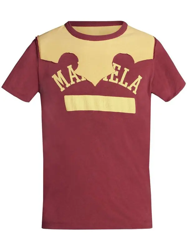 MAISON MARGIELA Décortiqué Logo-print T-shirt - Red