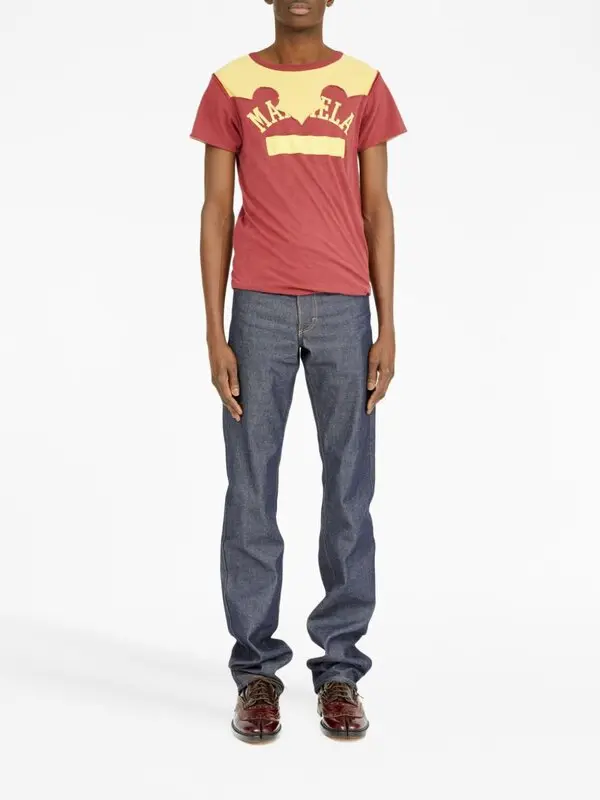 MAISON MARGIELA Décortiqué Logo-print T-shirt - Red
