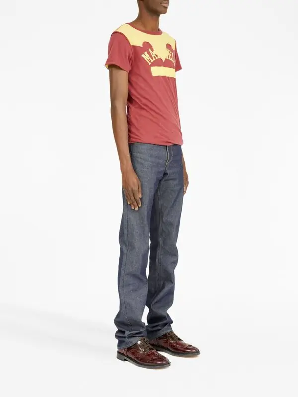 MAISON MARGIELA Décortiqué Logo-print T-shirt - Red