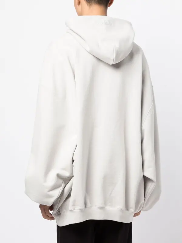 Vetements Logo-print Drawstring Hoodie - Grey