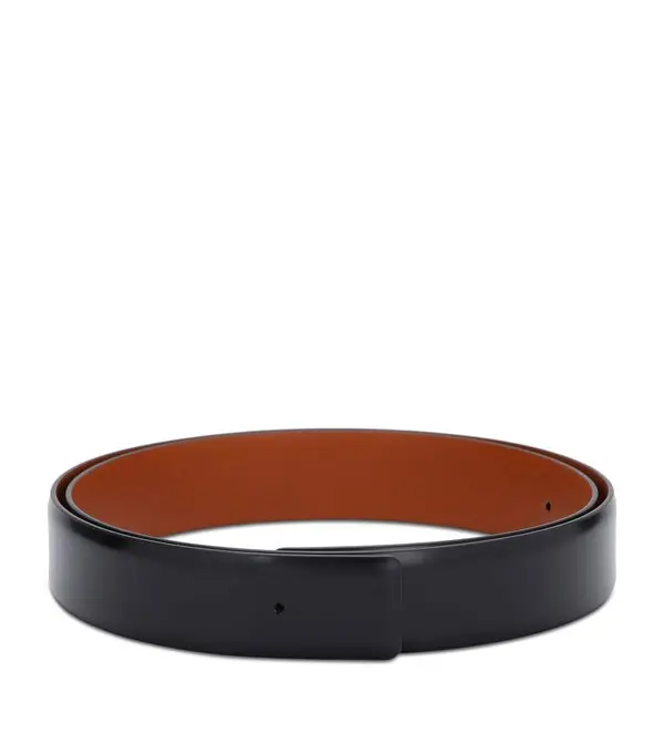Santoni Leather Belt Strap - Black