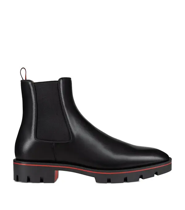 CHRISTIAN LOUBOUTIN Alpinosol Chelsea Boots In Calf Leather - Black