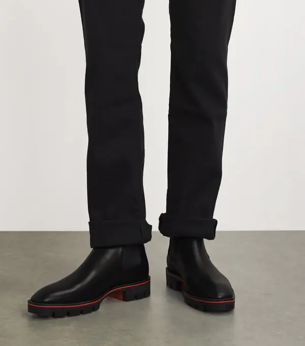 CHRISTIAN LOUBOUTIN Alpinosol Chelsea Boots In Calf Leather - Black