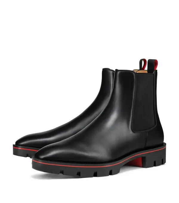 CHRISTIAN LOUBOUTIN Alpinosol Chelsea Boots In Calf Leather - Black