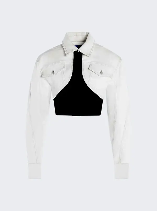 MUGLER Cropped Denim Jacket