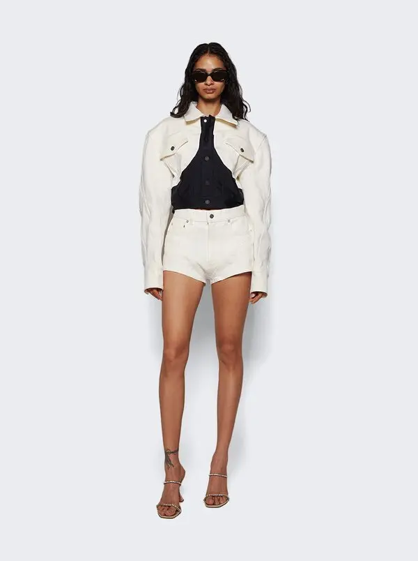MUGLER Cropped Denim Jacket