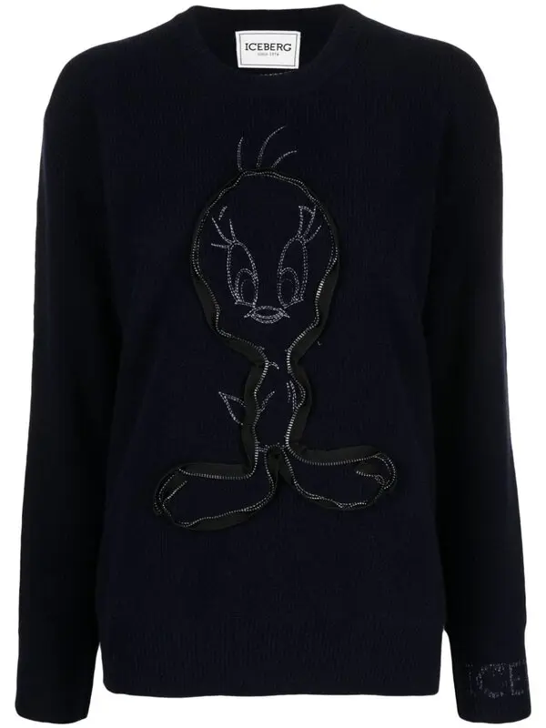 Iceberg X Looney Tunes Virgin-wool Jumper - Blue