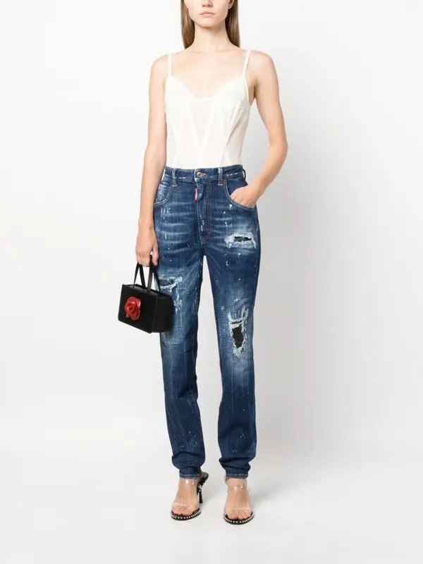 Dsquared2 Ripped Tapered Jeans