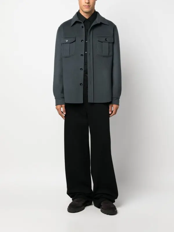 Brioni Spread-collar Cotton Shirt - Black