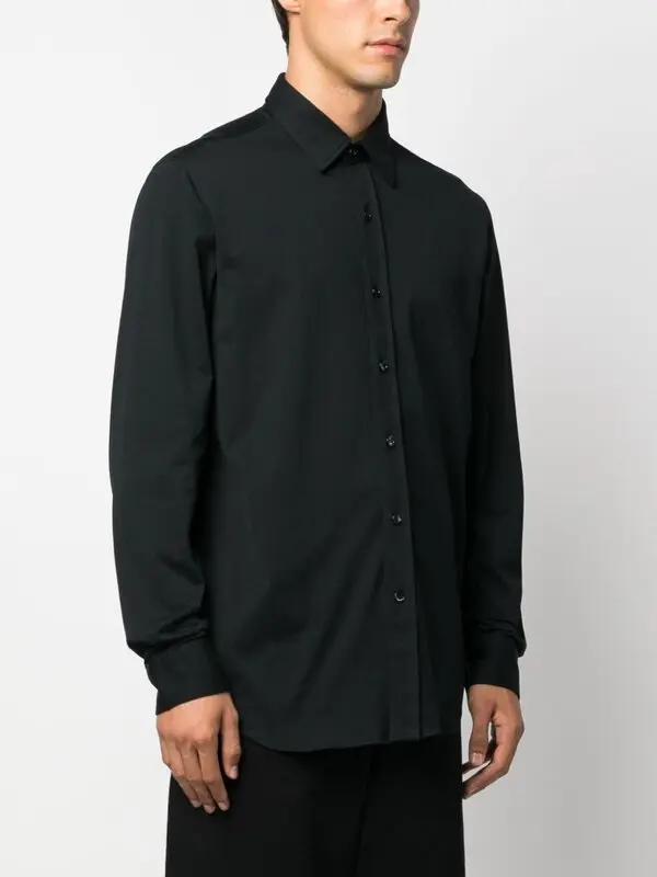 Brioni Spread-collar Cotton Shirt - Black