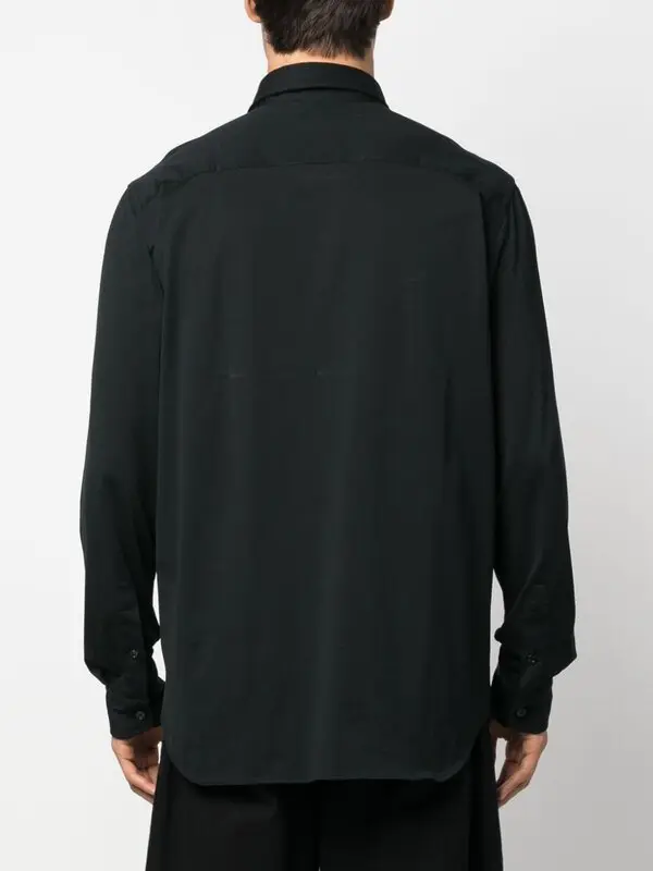 Brioni Spread-collar Cotton Shirt - Black