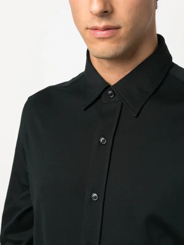 Brioni Spread-collar Cotton Shirt - Black