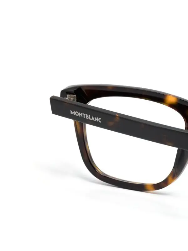 Montblanc Tortoiseshell-effect Square-frame Glasses