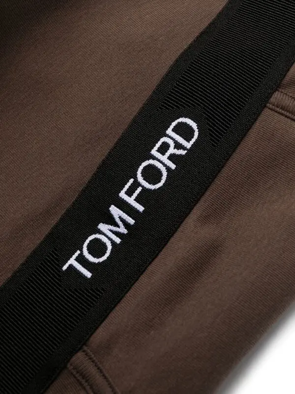 TOM FORD Logo-waistband Cotton Boxers - Brown